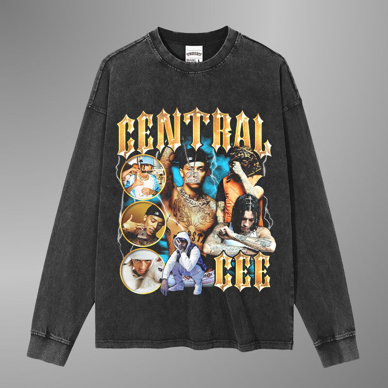CENTRAL CEE TEE[LS]|Vintage Graphic Tee|9oz Heavyweight|100%Cotton ...