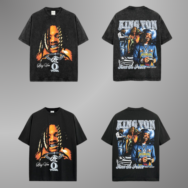 KING VON BIG FACE TEE V2|Vintage Graphic Tee|9oz Heavyweight|100%Cotton ...