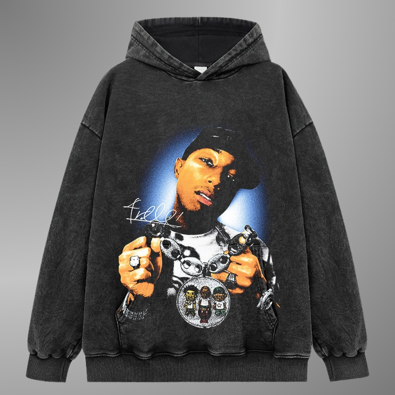 PHARRELL WILLIAMS HOODIE|Vintage Graphic Hoodie|420Gsm Heavyweight|100 ...